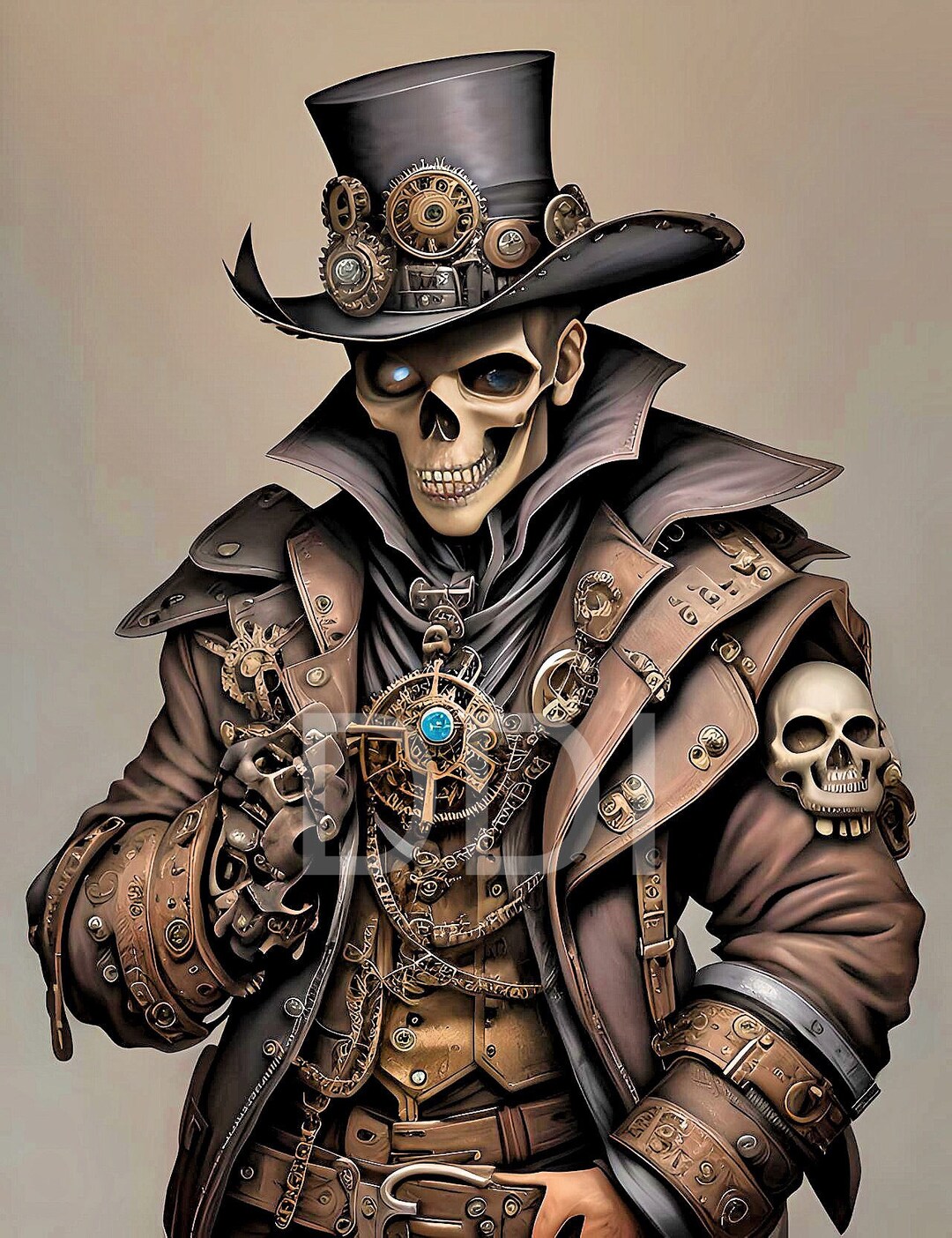 Steampunk Gothic Skeleton 3D Digital Download High Resolution Fantasy ...