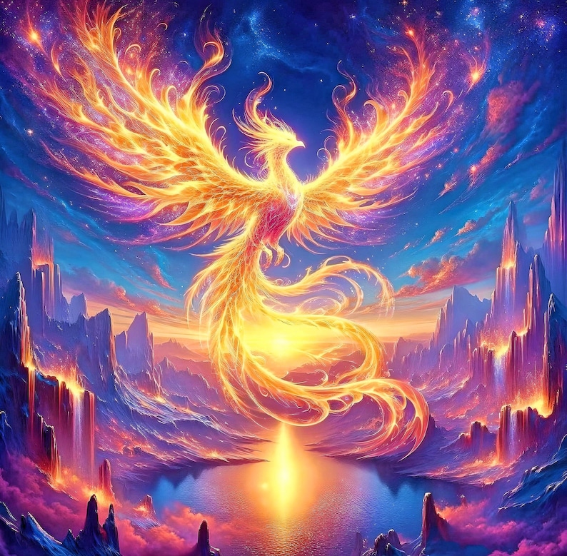 Phoenix Rising Magic Fantasy Mystical Phoenix From the Flames Fantasy ...
