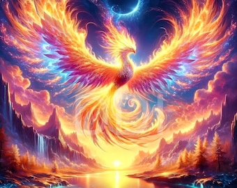 Fantasy Mystical Phoenix From the Flames Mythological Image Magical ...
