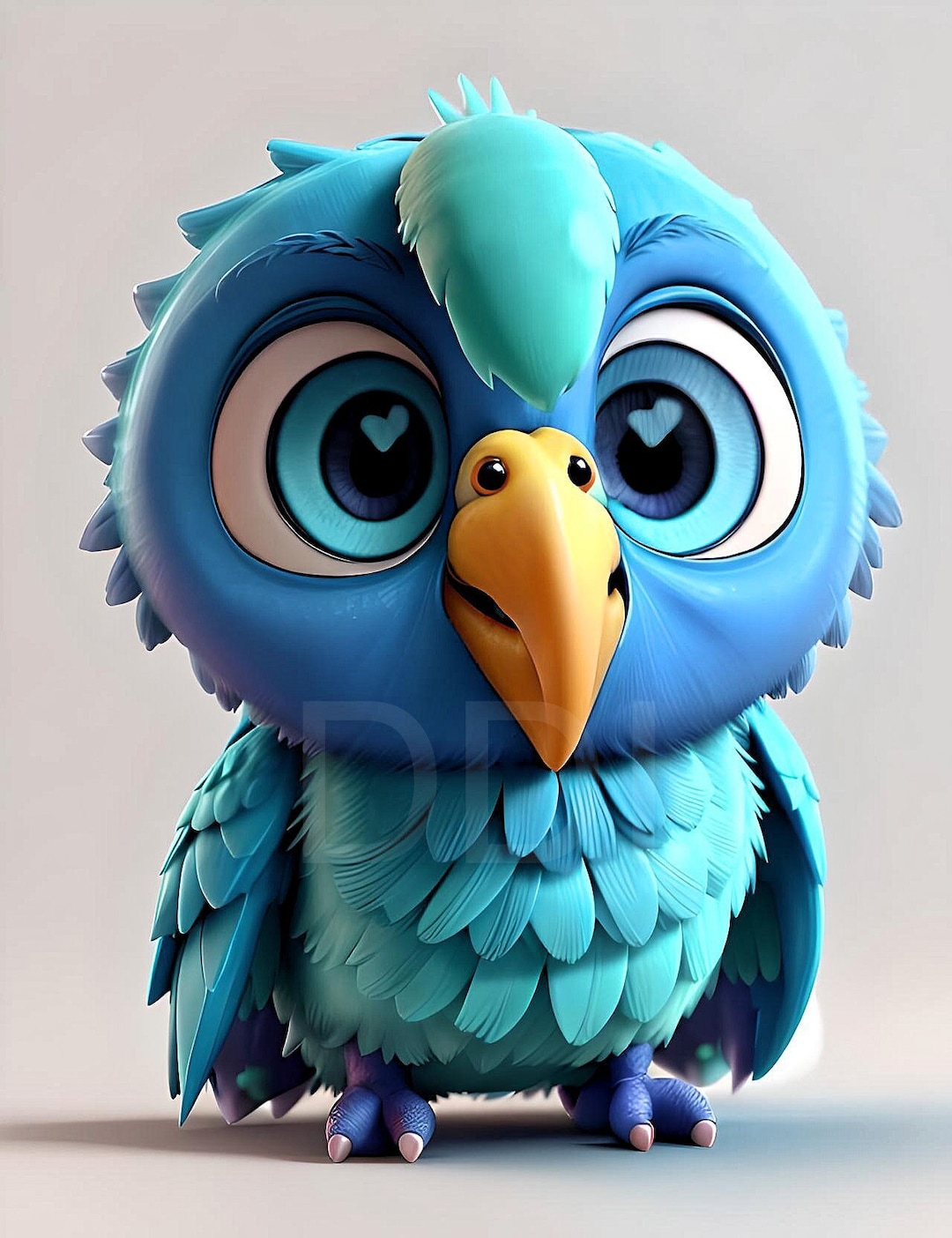 Sweet Feathered Friend: Cute Cartoon Parrot nursery Decor Childrens ...