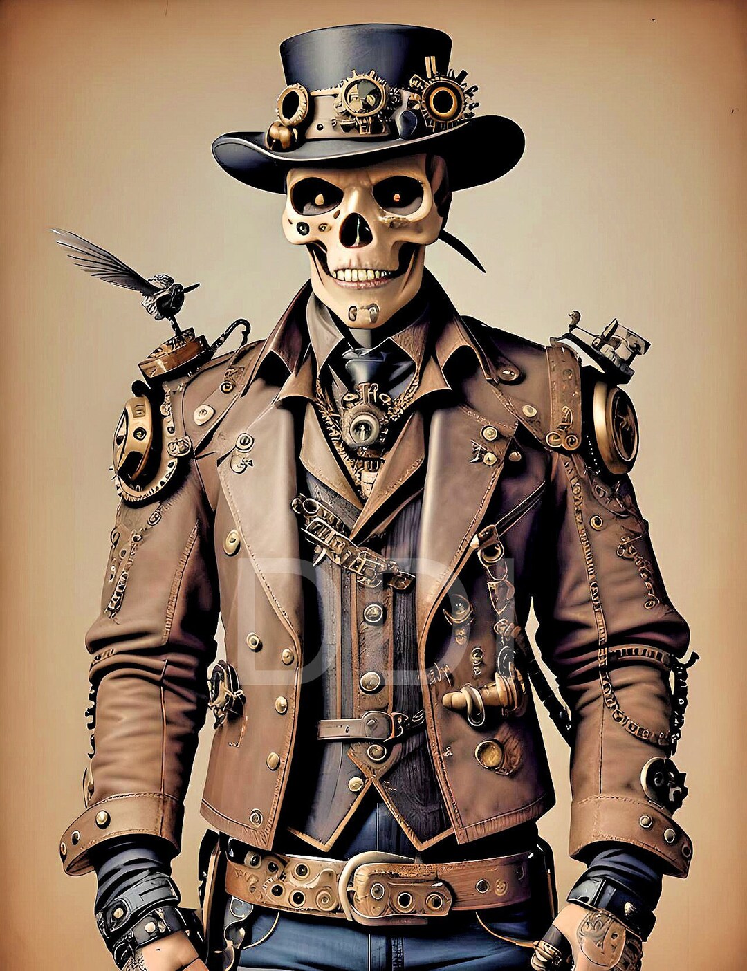 Steampunk Gothic Skeleton 3D Digital Download High Resolution Fantasy ...