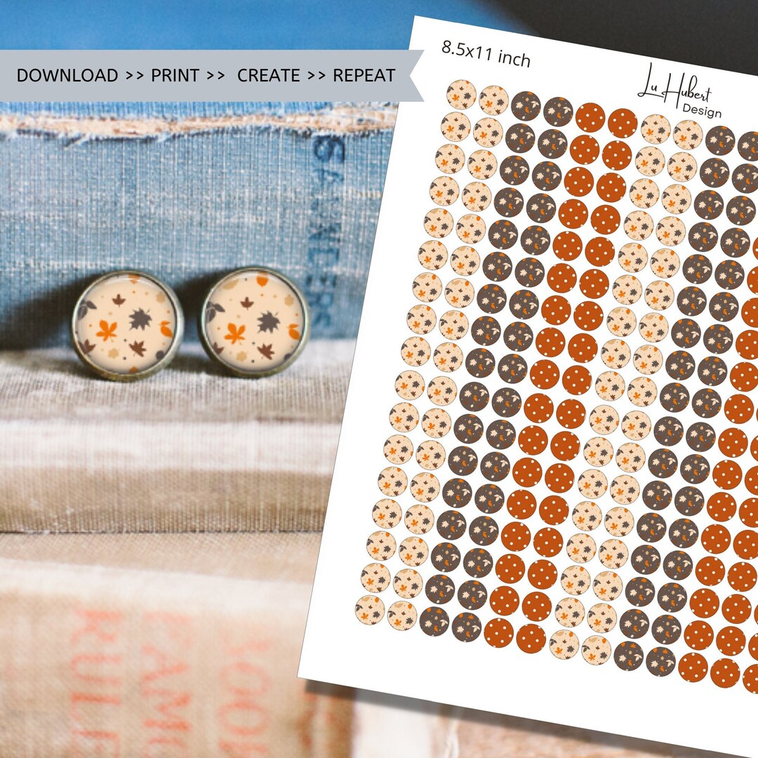 Fall Pattern 12 MM Cabochon Fall Pattern Instant Download - Etsy