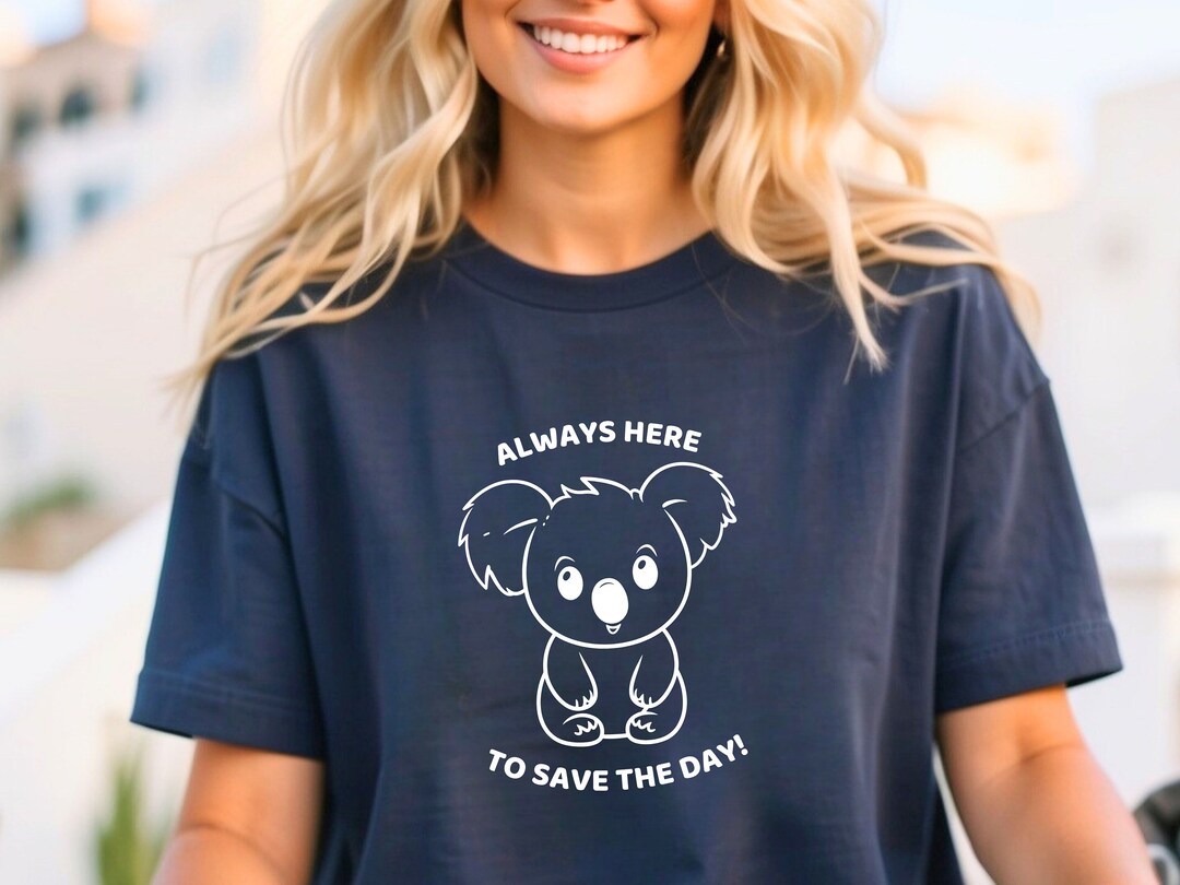 Koala Themed T-shirt, Cute Cartoon Koala Shirt, Cartoon Koala Shirt ...