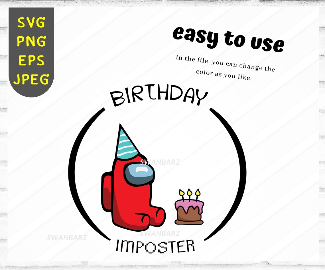 Among us birthday svg - dolfltd