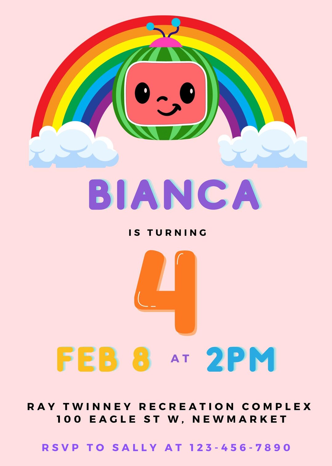 Custom Cocomelon Birthday Party Invitation Digital Download Editable ...