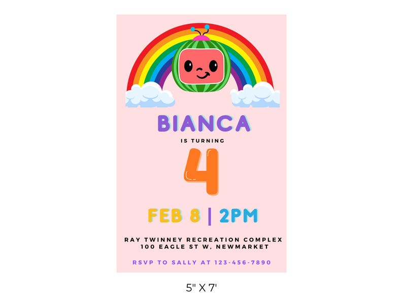 Custom Cocomelon Birthday Party Invitation Digital Download Editable ...