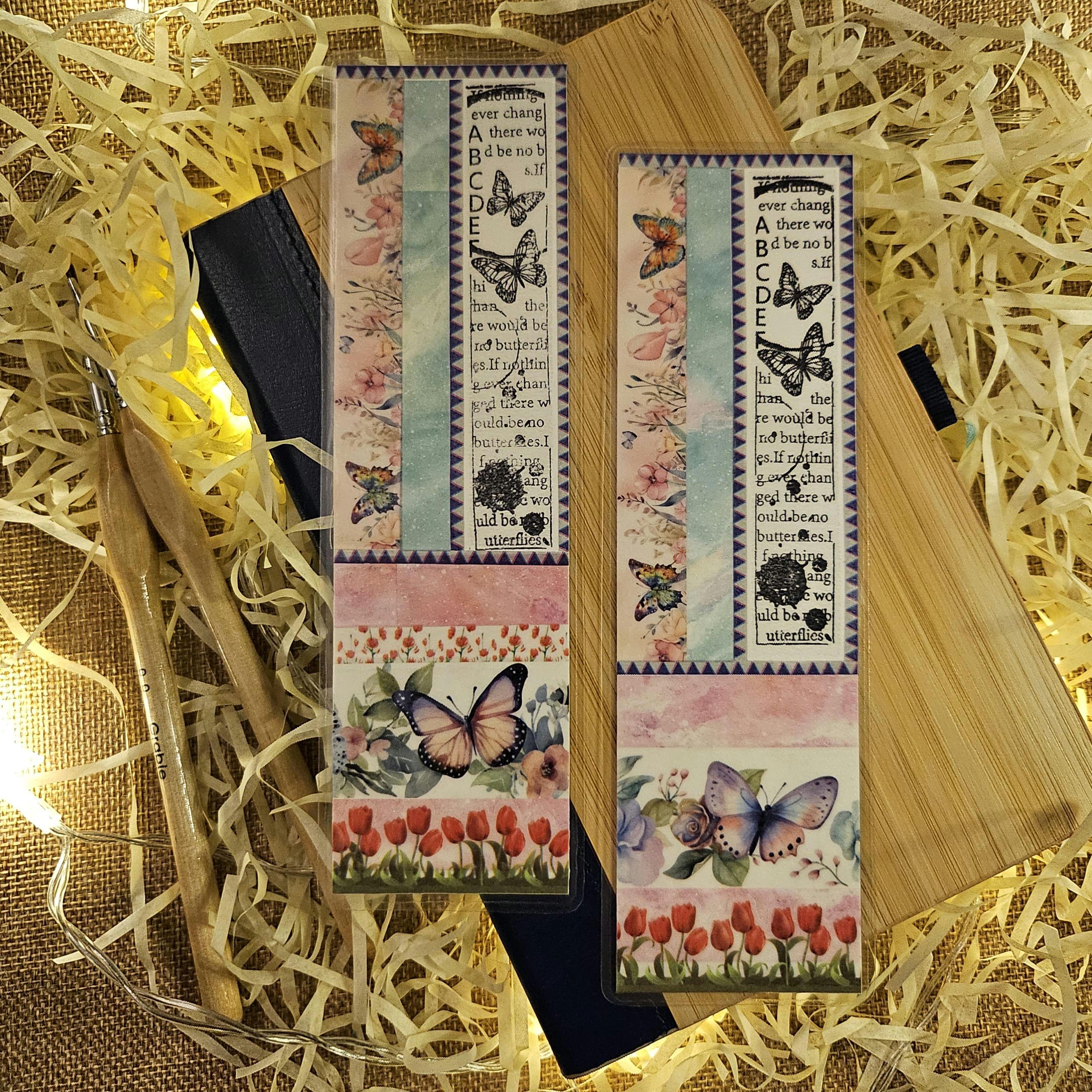 Handmade Bookmark - Collage Style - Whimsy Butterfly Ephemera-gift ...