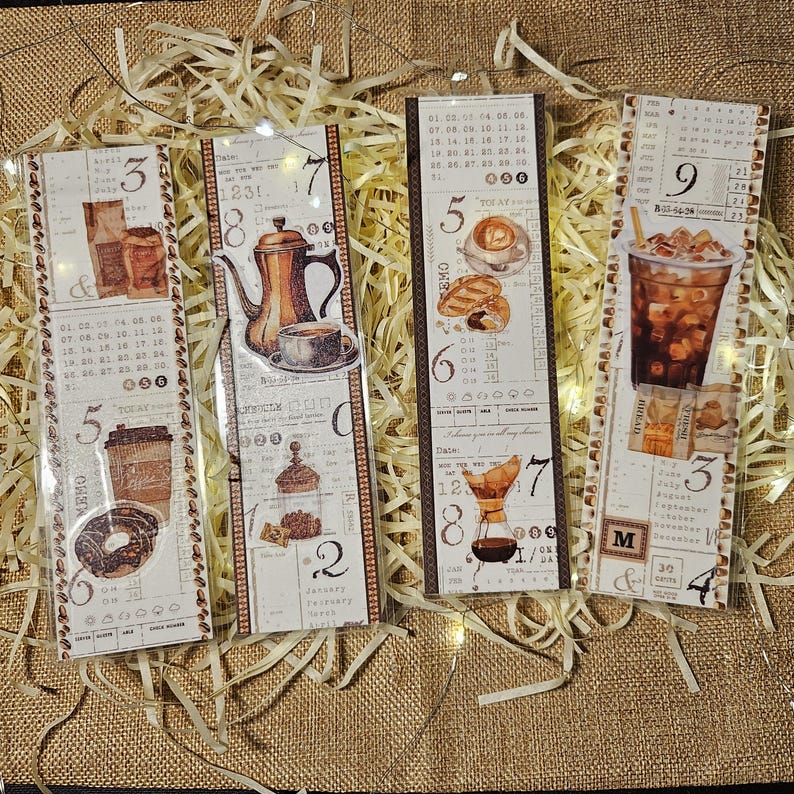 Handmade Bookmark - Collage Style - Coffee Ephemera-gift-handmade-mixed ...