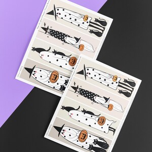 Printable Halloween Ghosts and Black Cats Bookmark Set - Etsy
