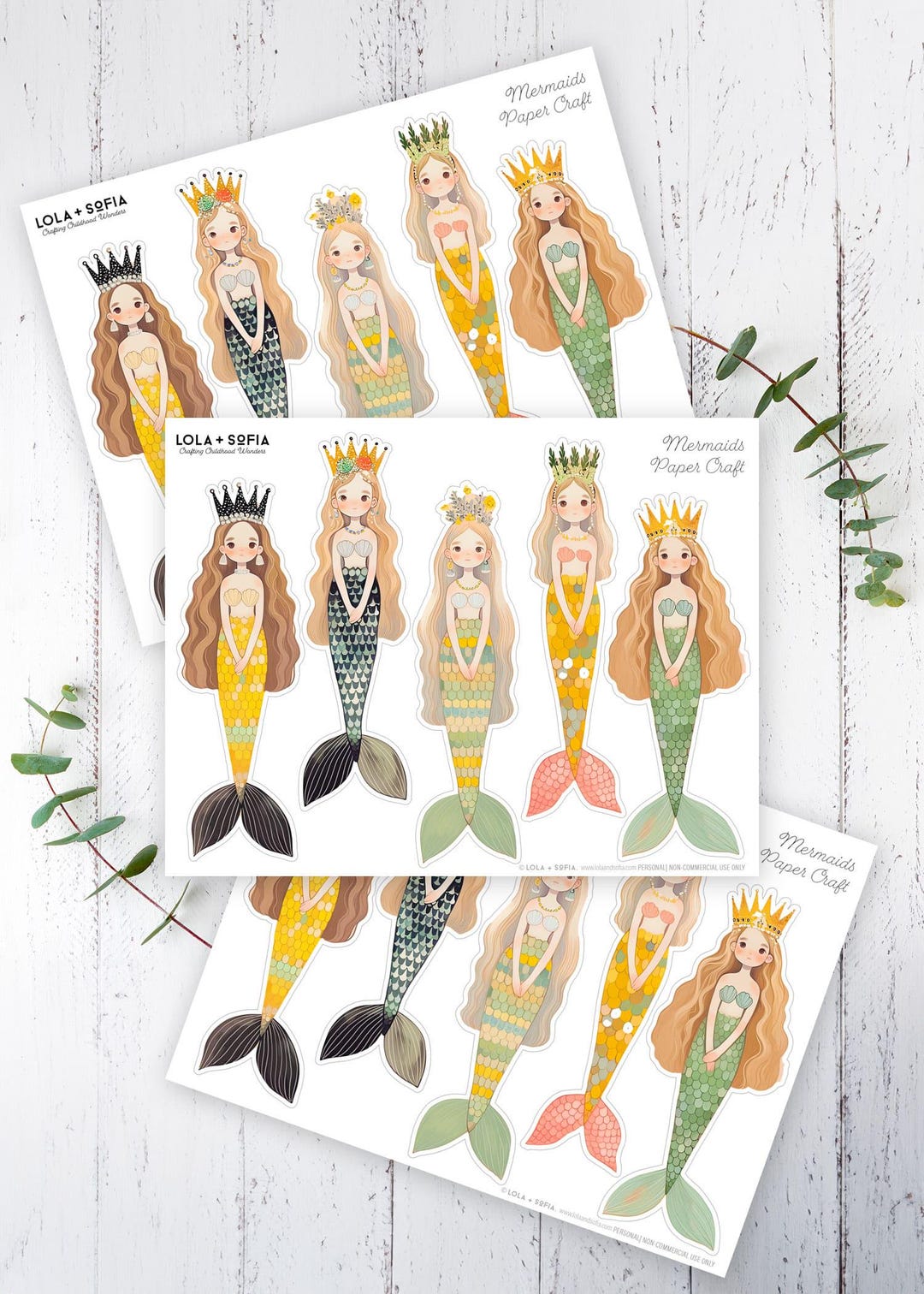 Mermaid Paper Craft Printable - Diy Digital Download - Etsy