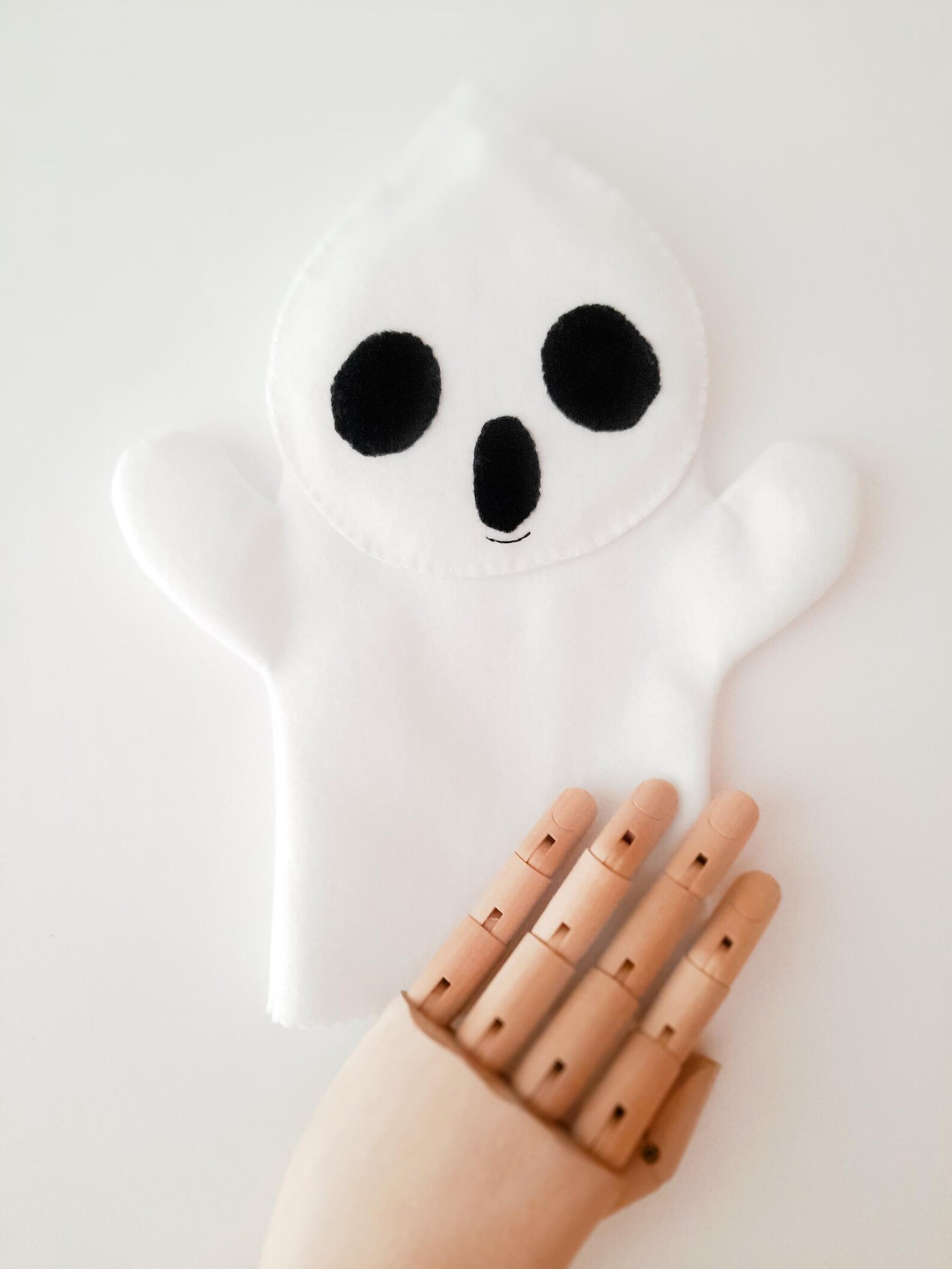 Handmade Felt Ghost Hand Puppet | Felt Ghost Hand Puppet, Handmade ...