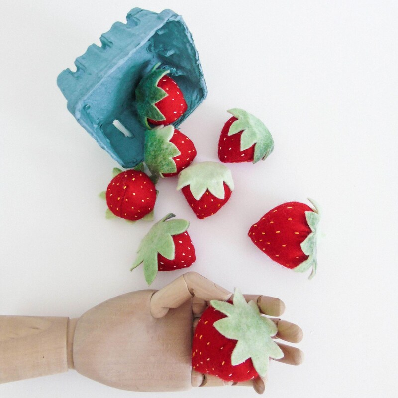 Felt Strawberry - Etsy