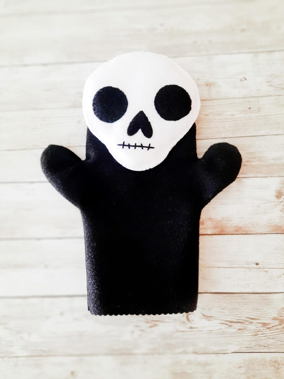 Handmade Felt Skull Hand Puppet | Spooky Puppet, Unique Halloween Gift ...