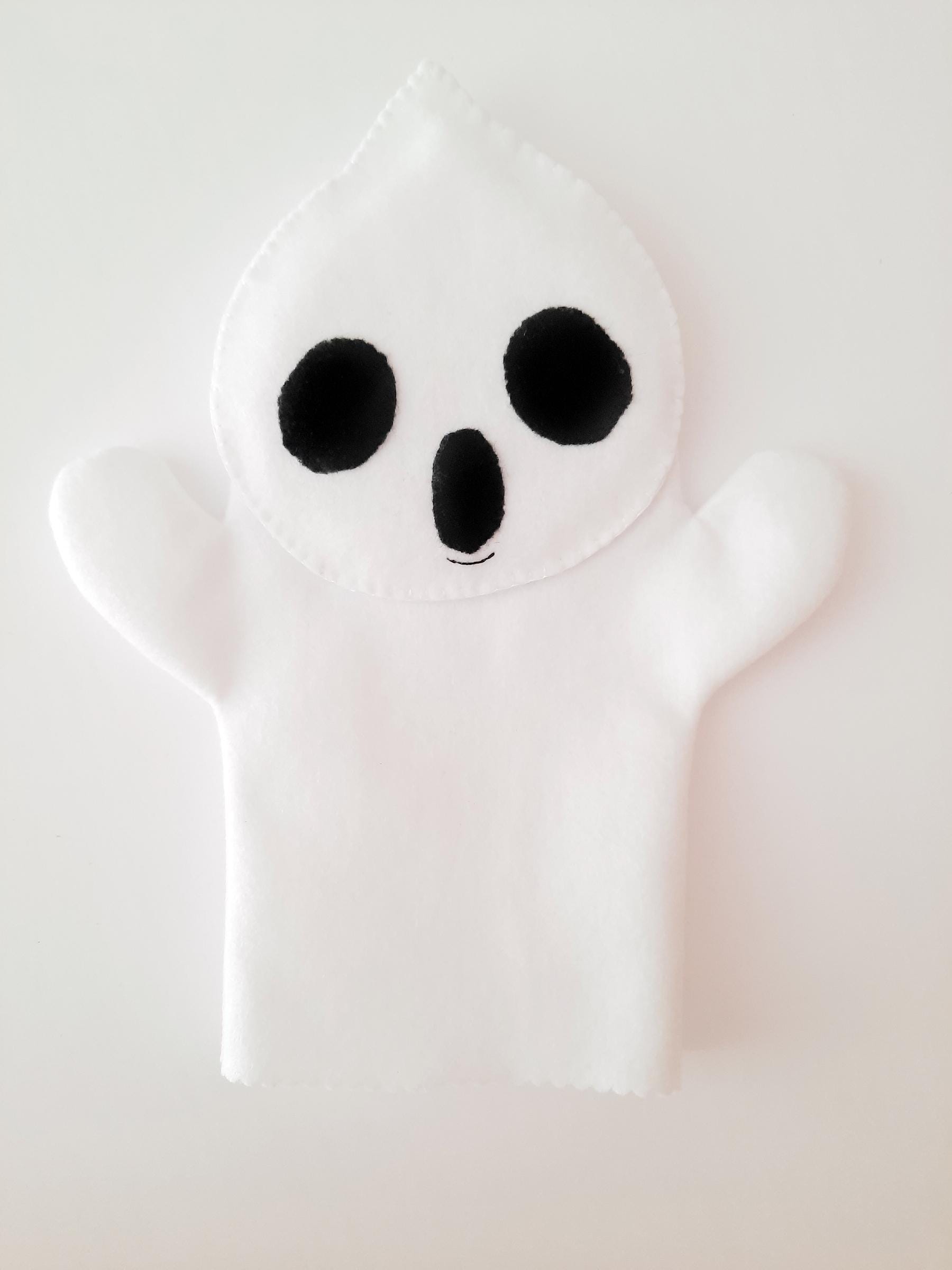 Handmade Felt Ghost Hand Puppet | Felt Ghost Hand Puppet, Handmade ...