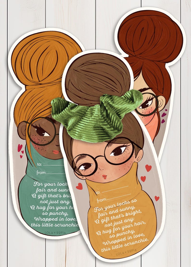 Charming Printable Scrunchie Holder and Gift Tags - Etsy