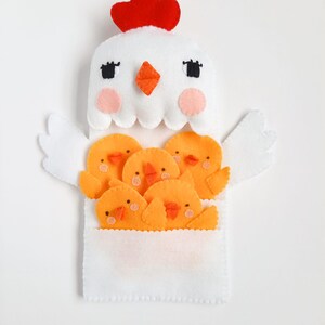 Hen Hand Puppet With Baby Chick Finger Puppets - Etsy