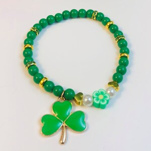 St. Patrick's Day Beaded Bracelets, Green St. Paddy's Day Bracelets ...