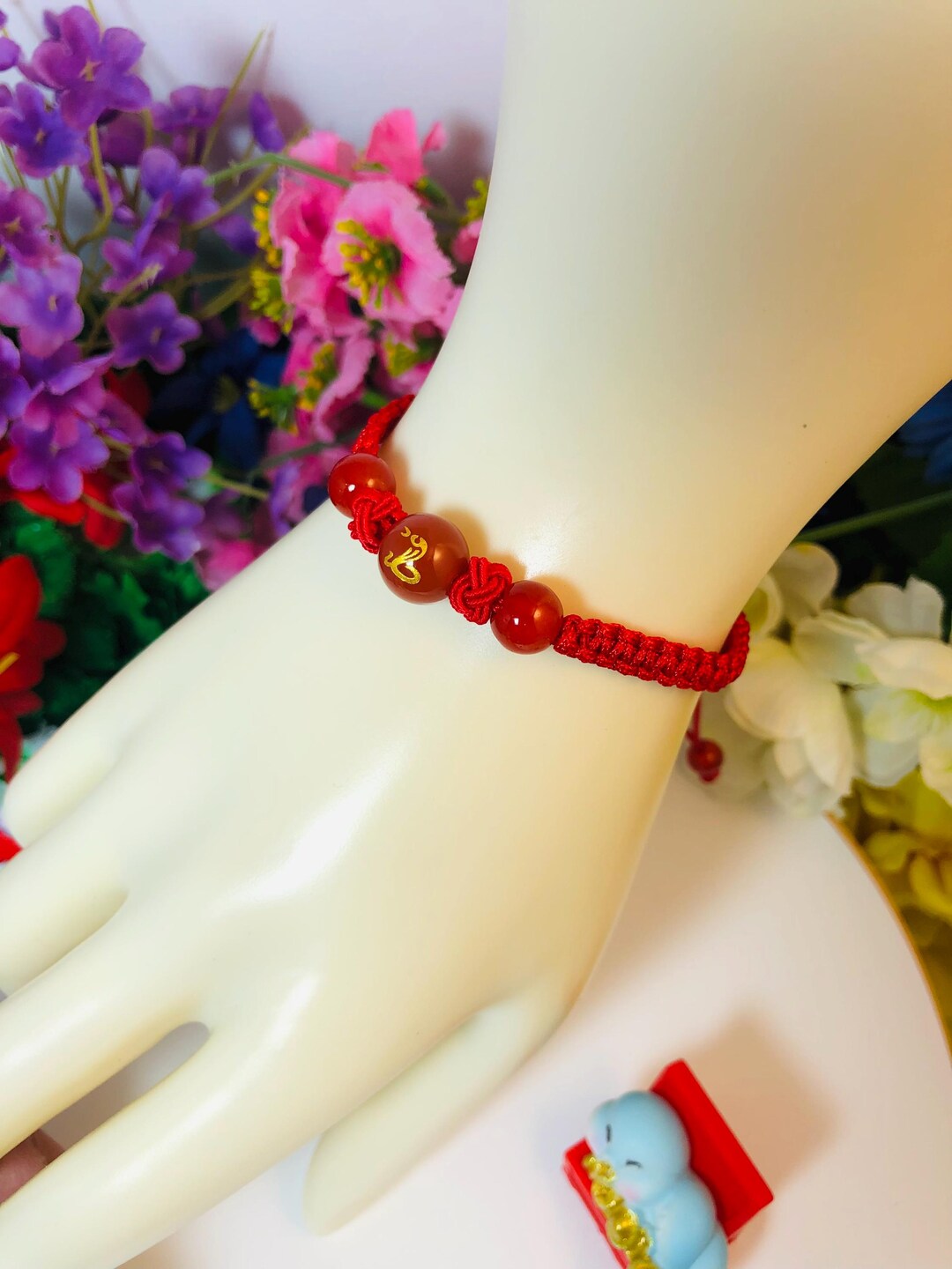 Chinese New Year of the Snake Bracelet, Adjustable Red Braided Bracelet ...