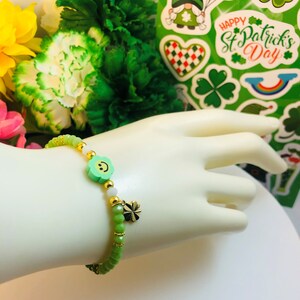 St. Patrick's Day Beaded Bracelets, Green St. Paddy's Day Bracelets ...