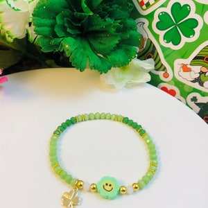 St. Patrick's Day Beaded Bracelets, Green St. Paddy's Day Bracelets ...