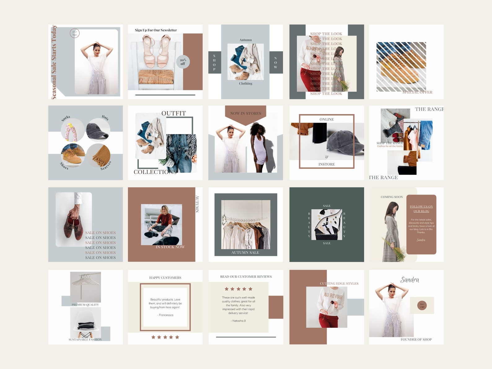 20 Editable Instagram Templates for Bloggers, Influencers, Businesses ...