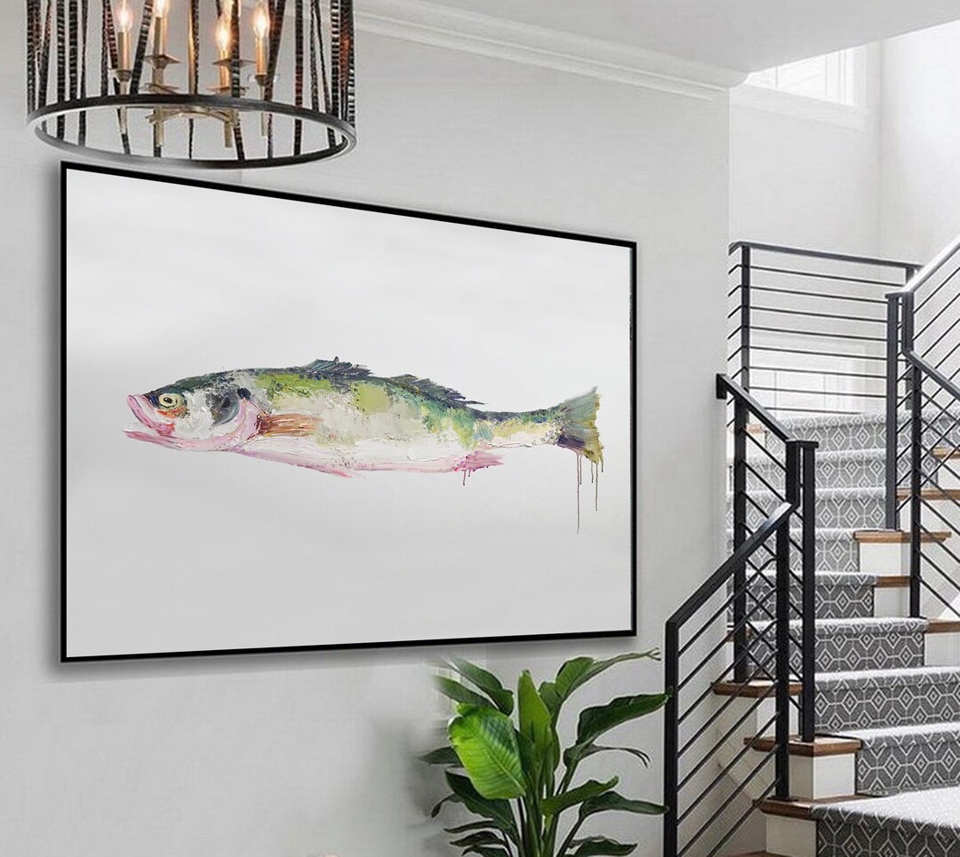 Fish Canvas Abstract Art, Betta Fish Wall Art, Multicolor Fish Abstract ...