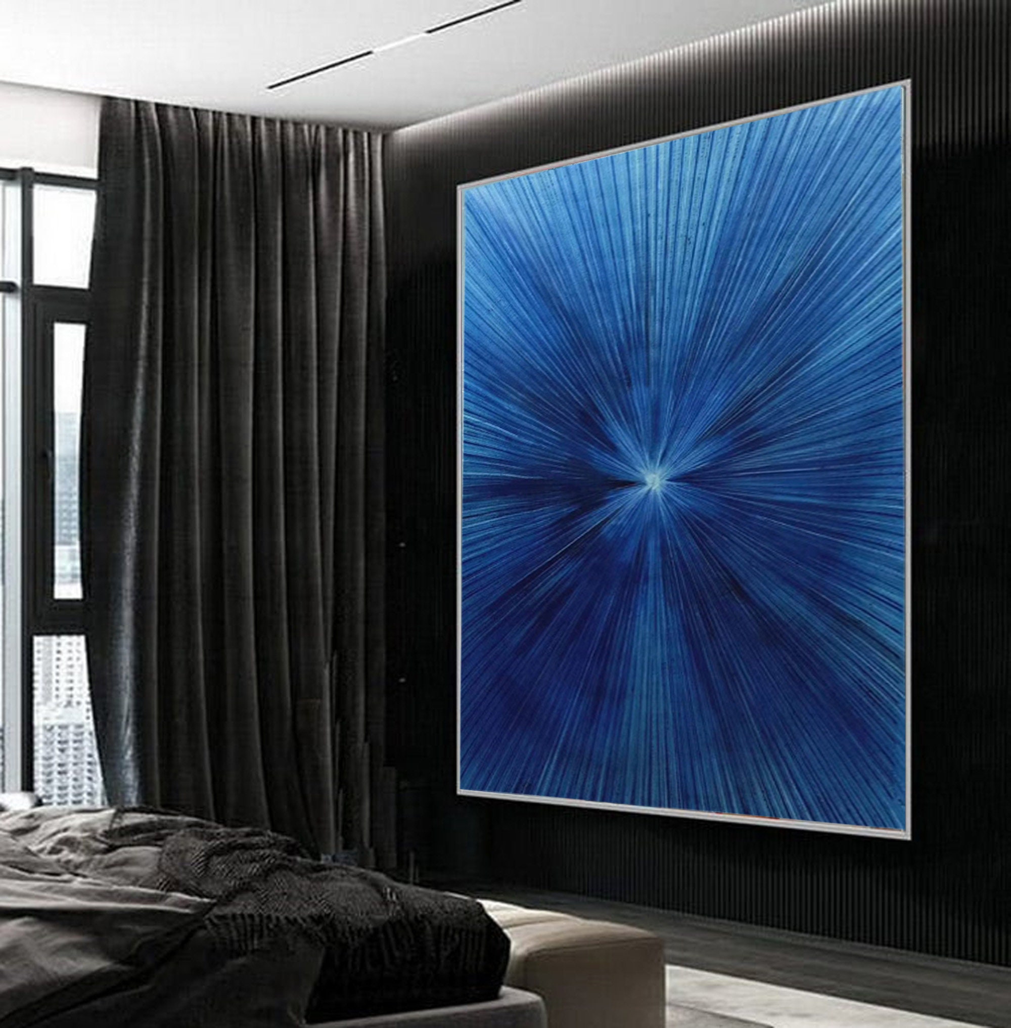 Light Blue Abstract Painting Acrylic Painting Large Abstract - Etsy