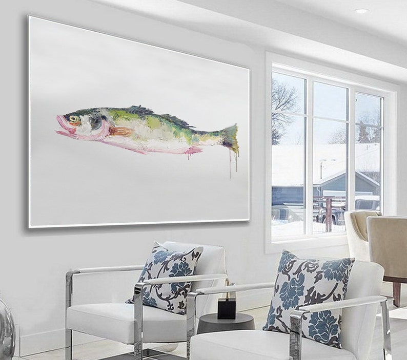 Fish Canvas Abstract Art, Betta Fish Wall Art, Multicolor Fish Abstract ...