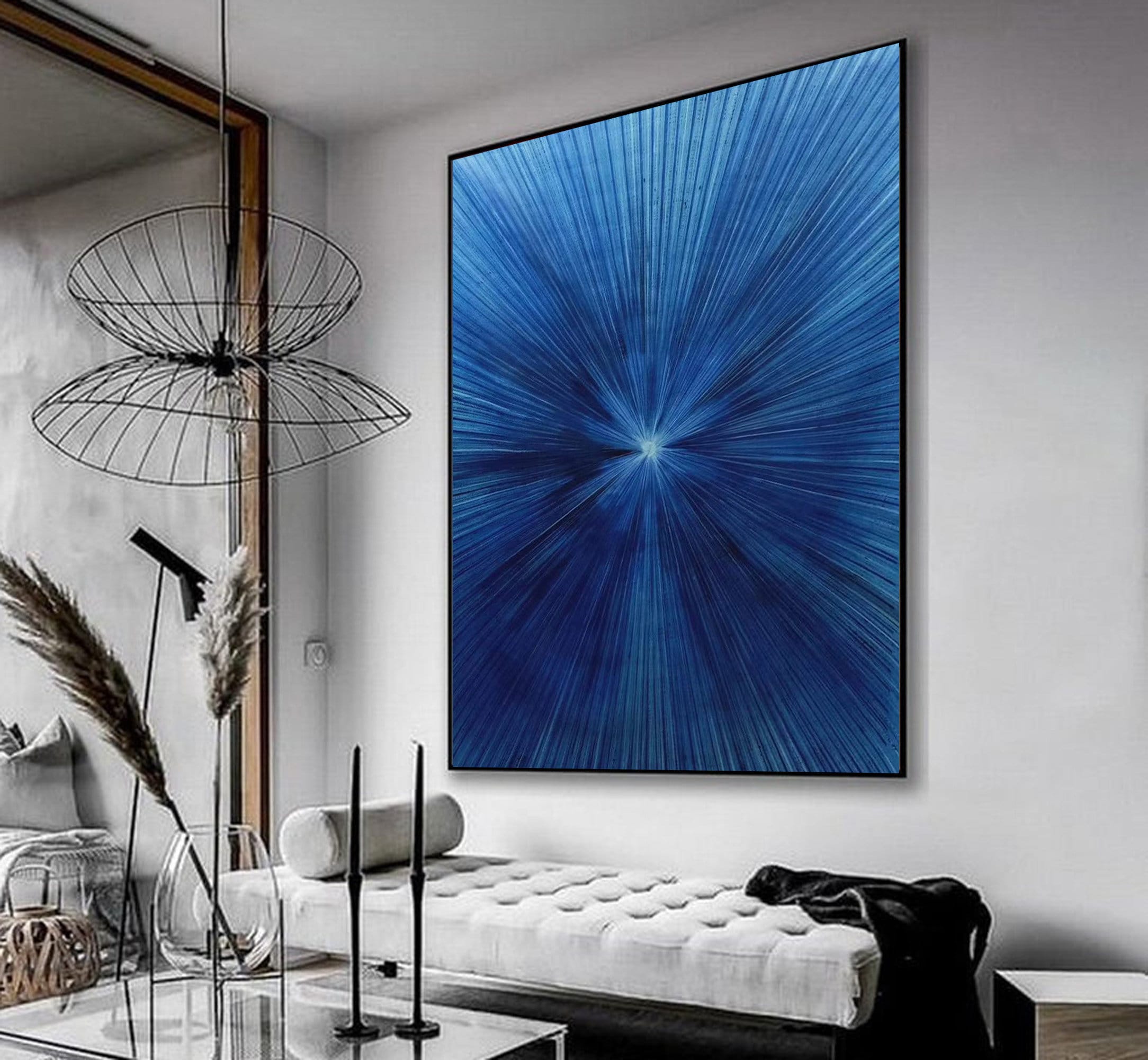 Light Blue Abstract Painting Acrylic Painting Large Abstract - Etsy