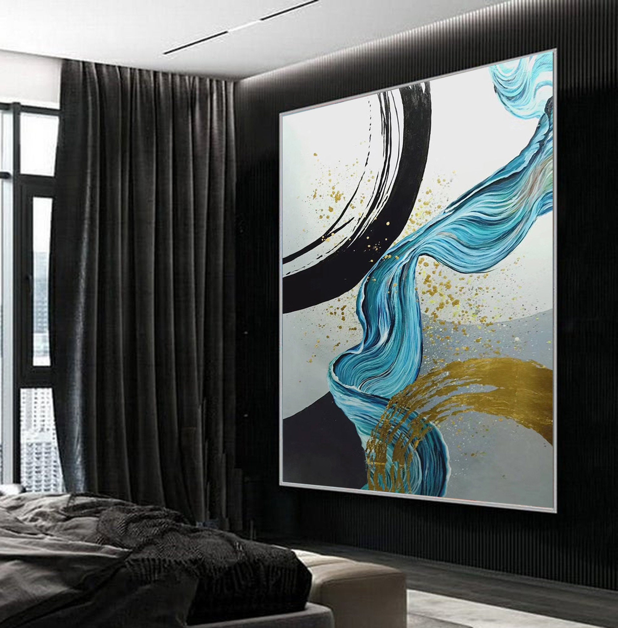 Extra Large Abstract Painting on Canvas, Oversized Abstract Print ...