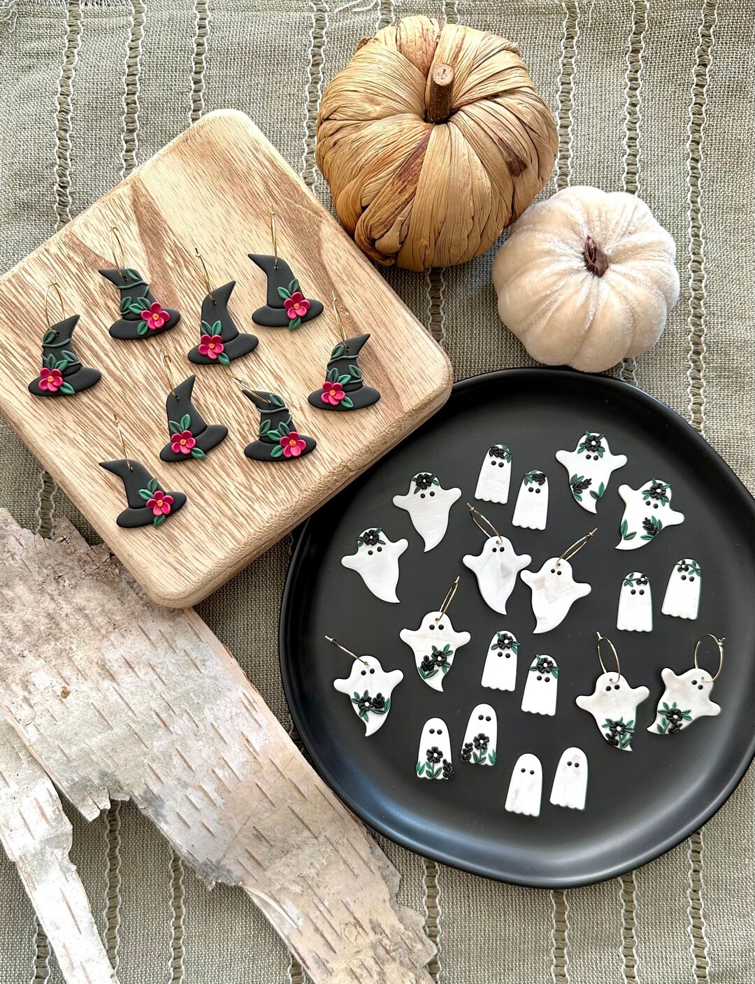 The Spooky Season Collection Handmade Jewelry Lightweight Clay Earrings ...