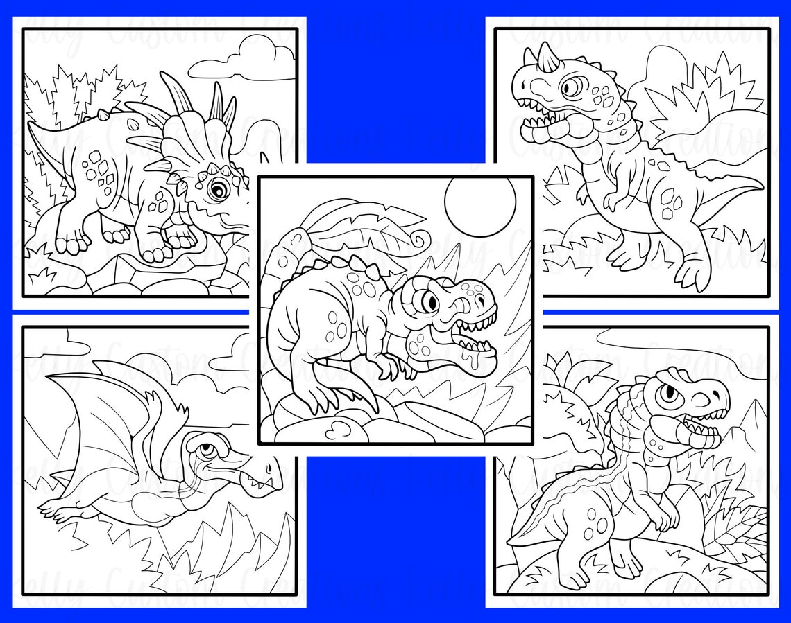 40 Dinosaur Coloring Pages Printable Coloring Pages Kids | Etsy