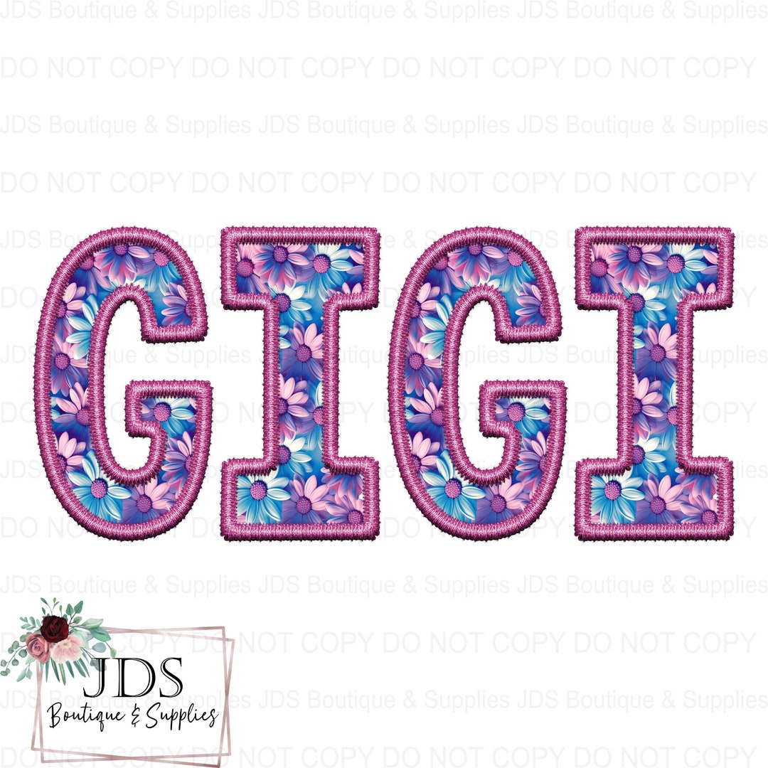 Gigi Faux Embroidery Applique Floral PNG Design - Etsy