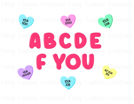 ABCDE F You PNG Sublimation Design Love PNG Sublimation - Etsy Finland