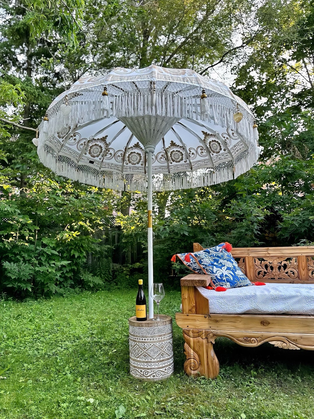 White Balinese Parasol Perfect Outdoor Accent for Weddings - Etsy