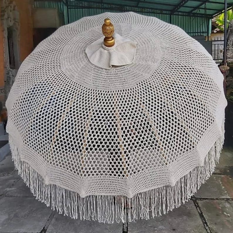 Handwoven Macrame Garden Parasol: Boho Wedding Umbrella - Etsy