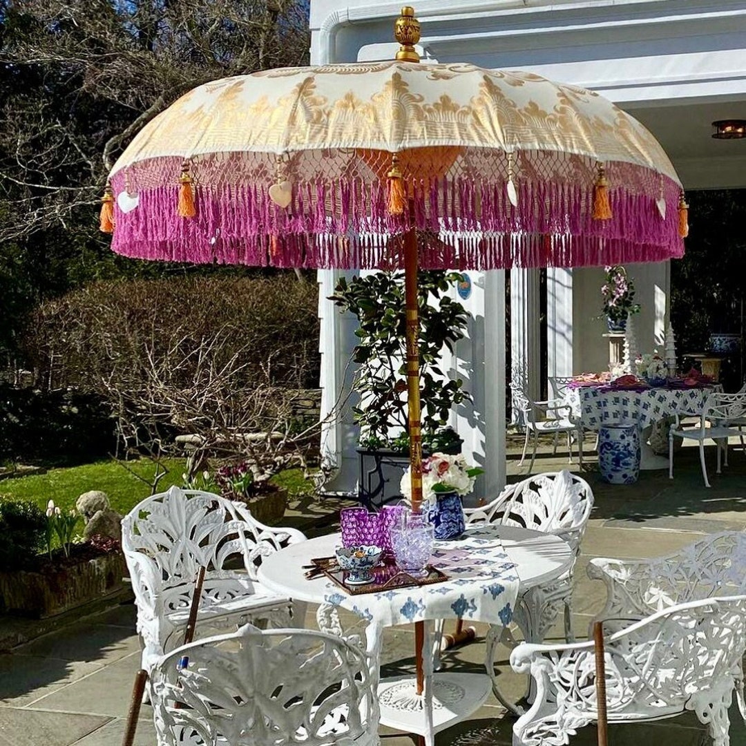 Handmade Balinese Wedding Parasol: Boho Garden Umbrella With Tassels - Etsy