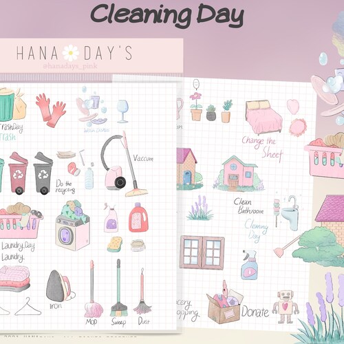 Daily Cleaning Digital Planner Stickers for Goodnotes - Etsy