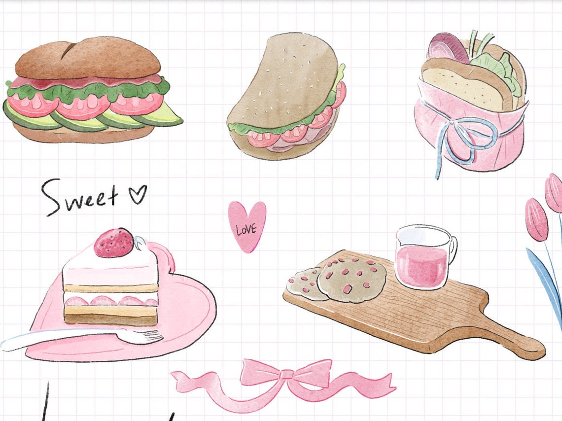 Romantic Picnic Stickers spring Picnic Sticker Sheet Digital Planner ...