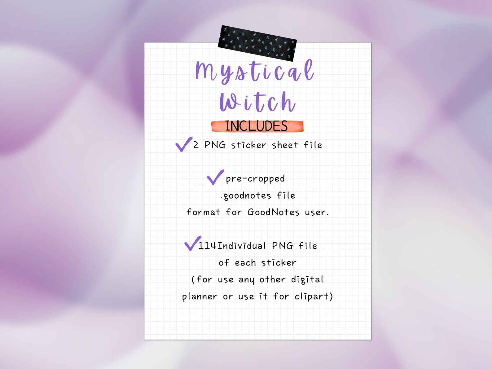Mystical Witch Sticker | Digital Sticker | Planner Stickers | Witchy ...