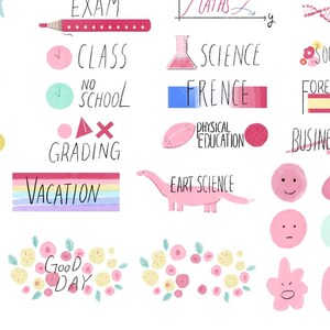 Back to School Pink Digital Sticker School Stickers College Stickers ...