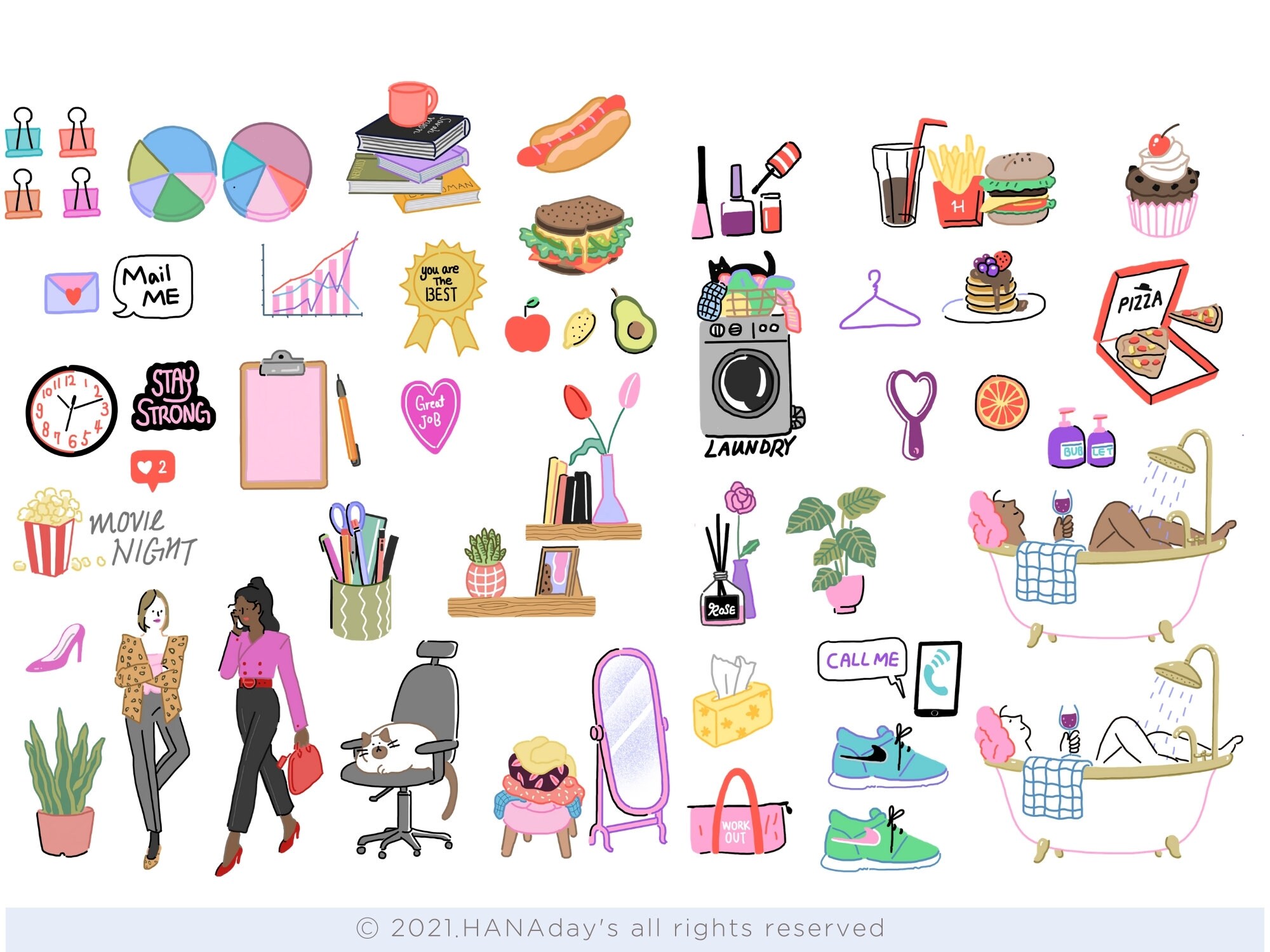 Daily Life Icon for Goodnotes Daily Planner Sticker Pre-cropped ...