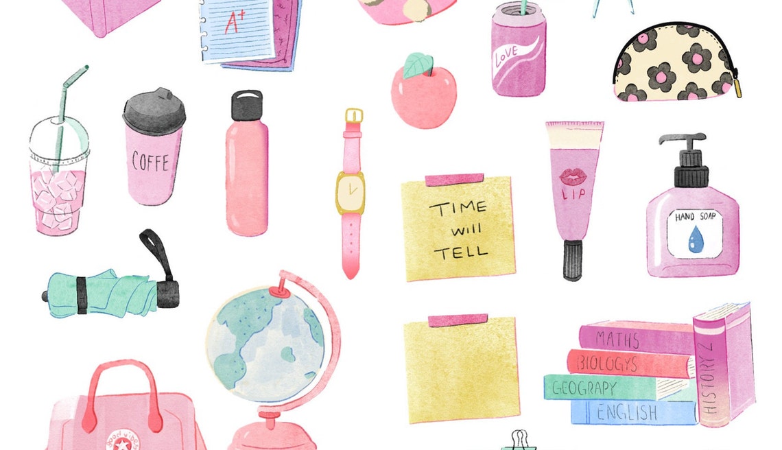 Back to School Pink Digital Sticker School Stickers College Stickers ...