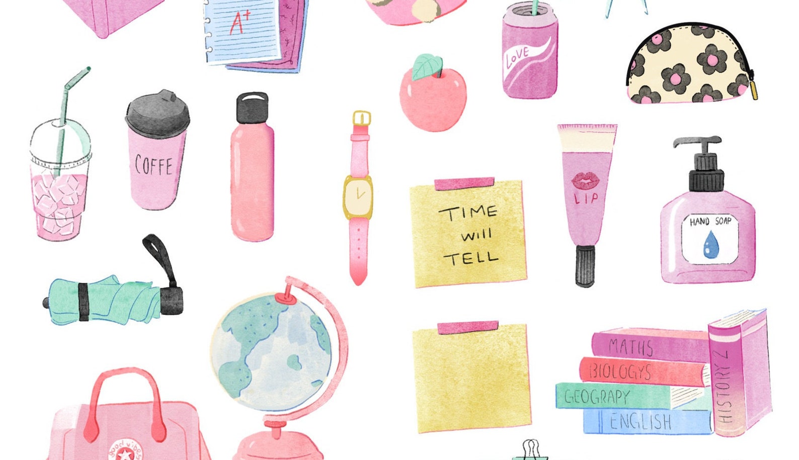 Back to School Pink Digital Sticker School Stickers College Stickers ...