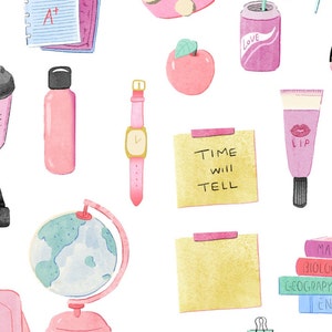 Back to School Pink Digital Sticker School Stickers College Stickers ...