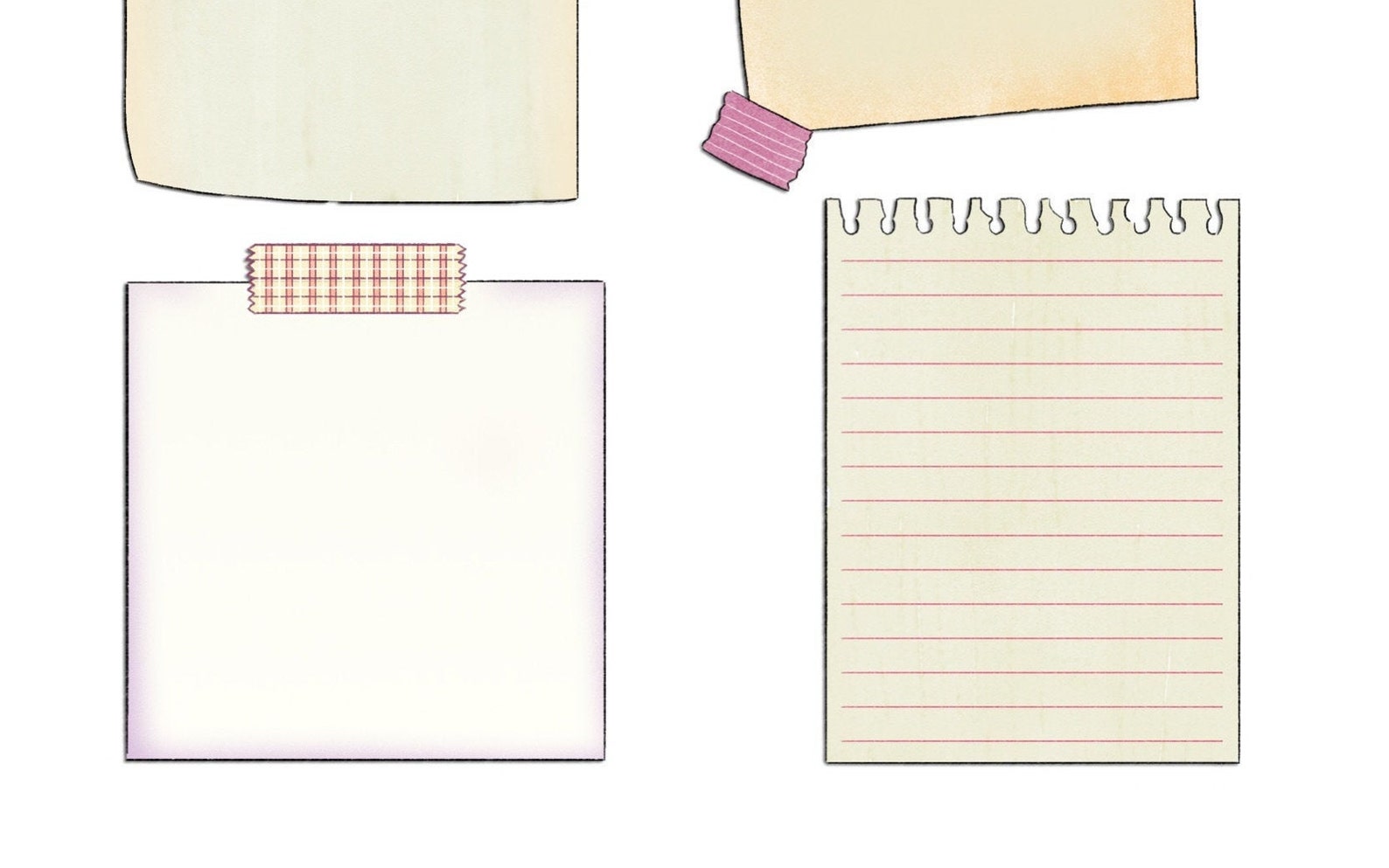 Neutral Sticky Note and Masking Tape Mood Stickers Digital - Etsy