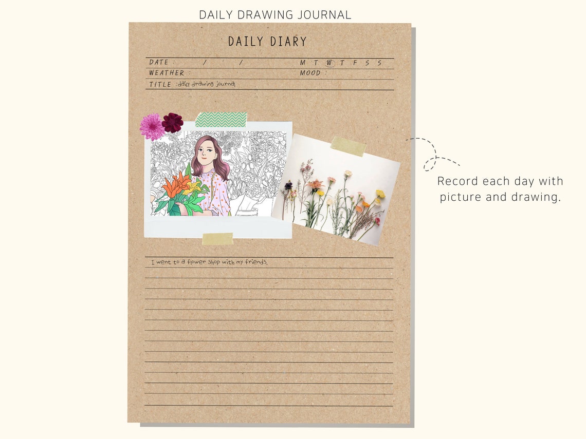 Digital Note Taking Daily Planner pack Craft paper texture | Etsy