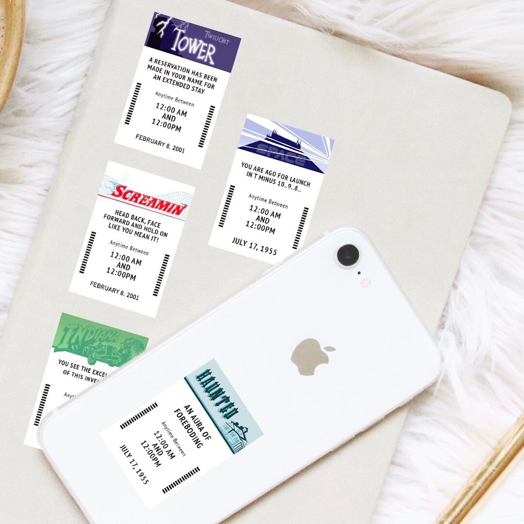 Ride Passes Sticker Pack, Set of 5 - Etsy