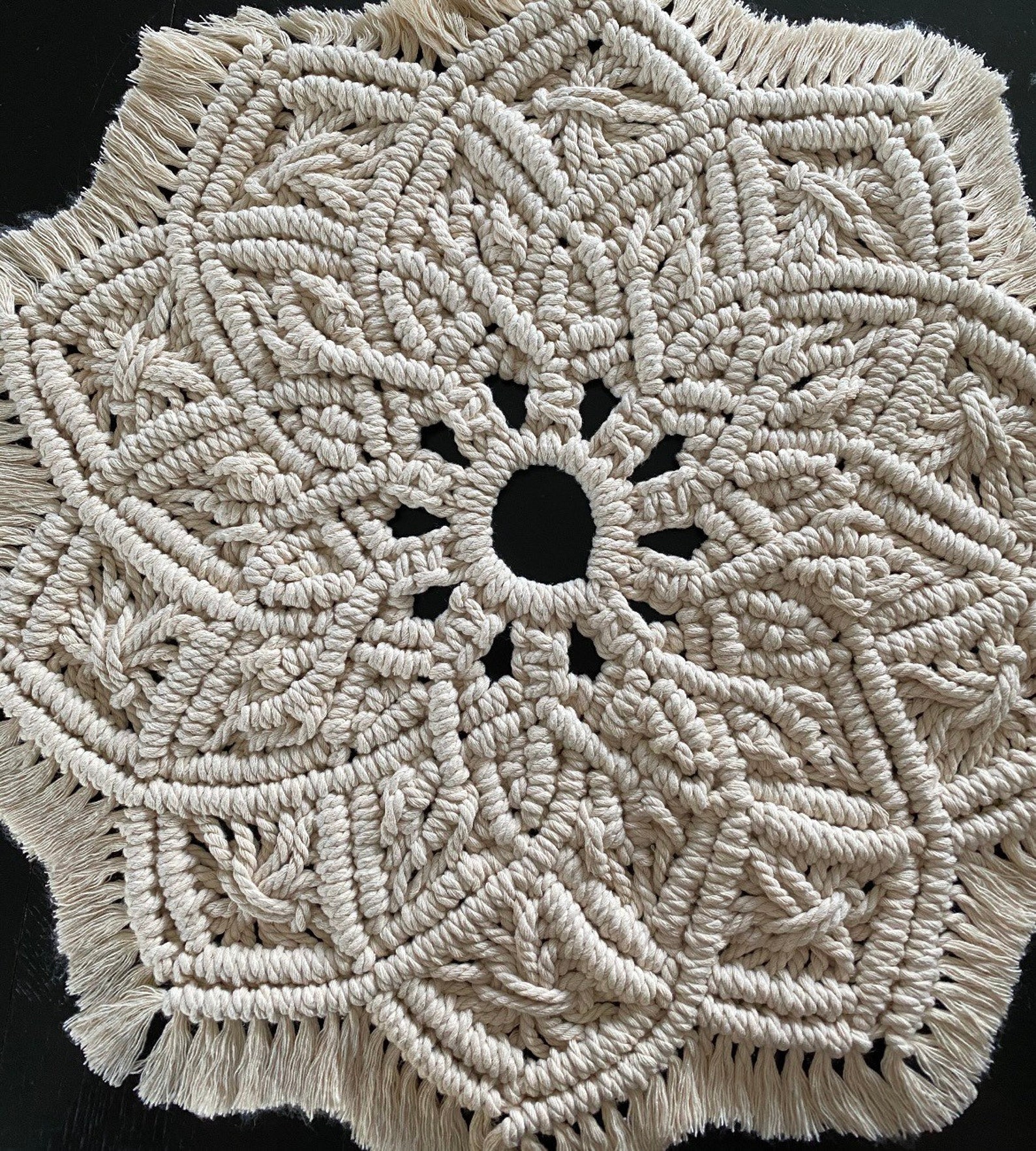 Handmade Macrame Table Centerpiece Trivet Placemat Mandala - Etsy