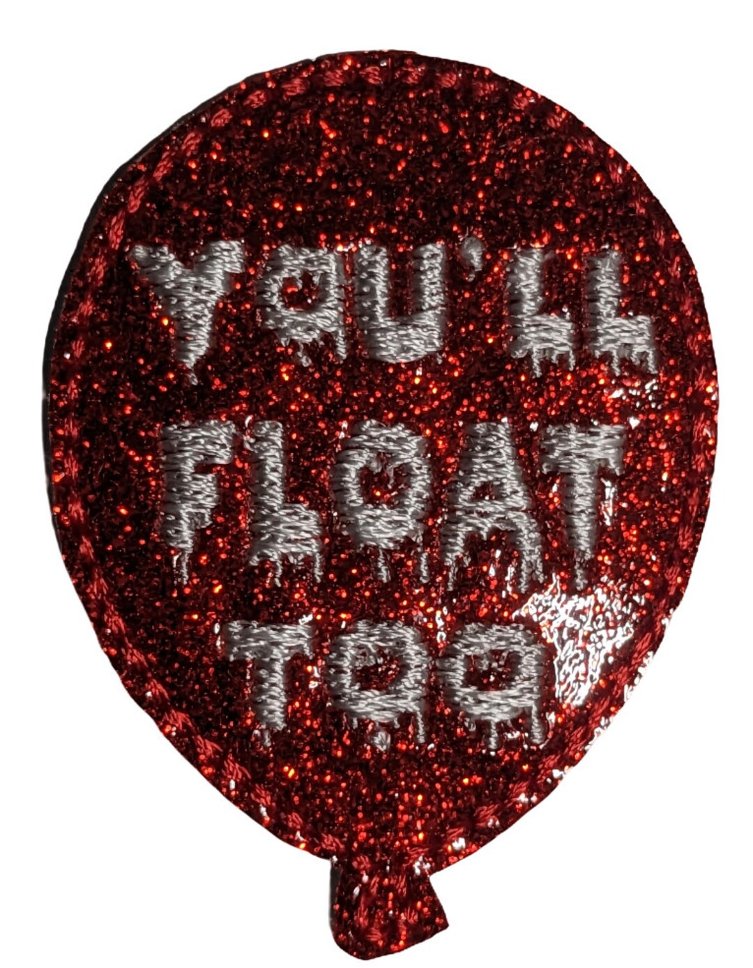 You'll Float Too Balloon Red Balloon It Feltie on Glitter Vinyl 4 in ...